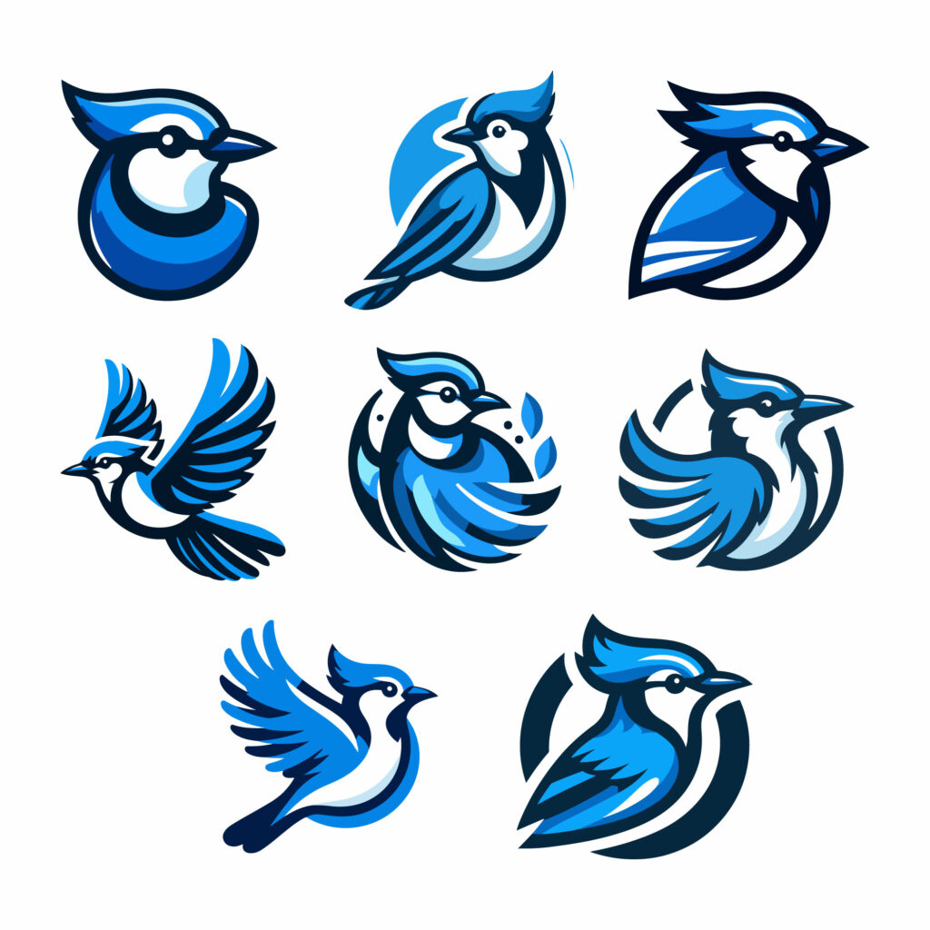 8 Blue Jay Vector Logo Illustration - MasterBundles