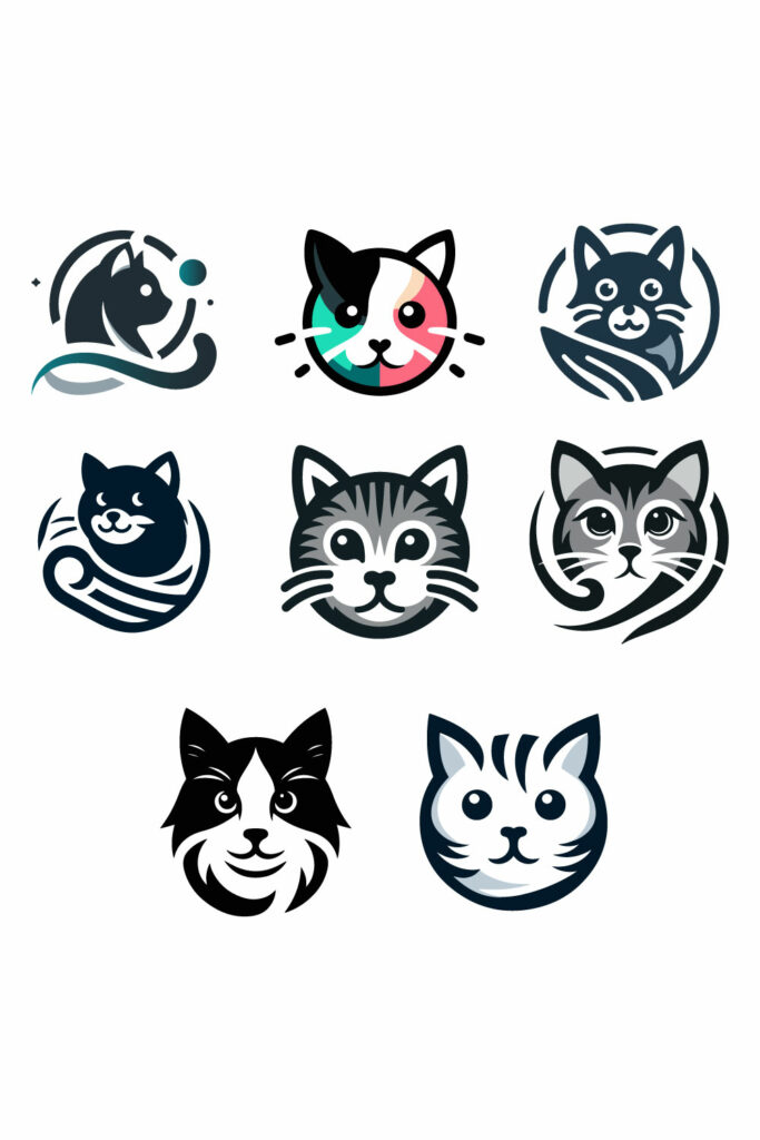 8 Cat Logos Vector Illustration - MasterBundles