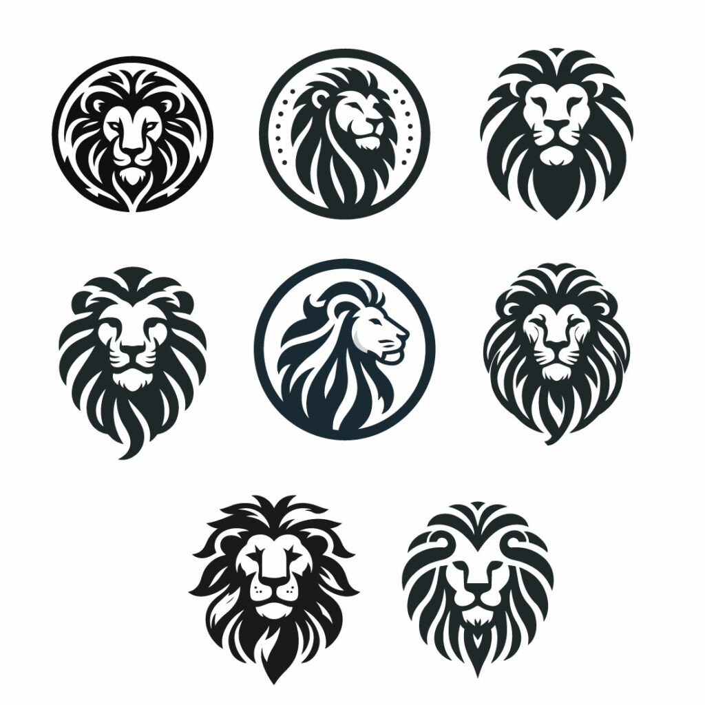 8 Lion Logos Vector Illustration - MasterBundles