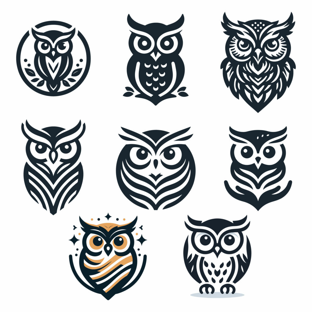 8 Owl Logos Vector Illustration - MasterBundles