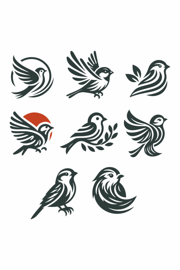 8 Sparrow Vector Logos Illustration - MasterBundles