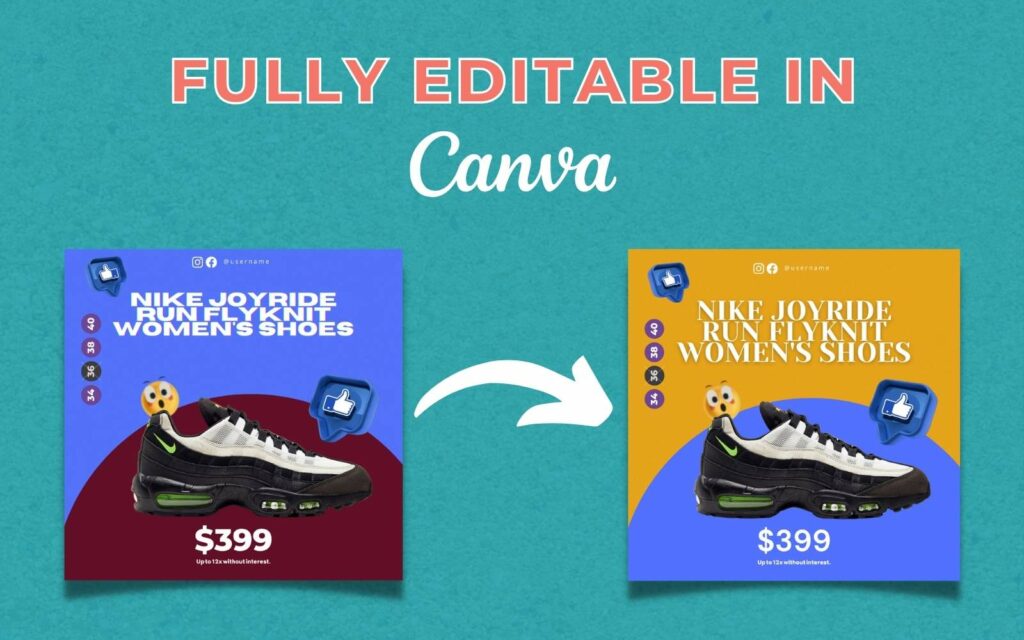 50 Premium Footwear Canva Templates For Social Media - MasterBundles