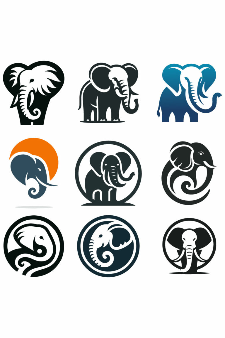 9 Elephant Logos Vector Illustration - MasterBundles
