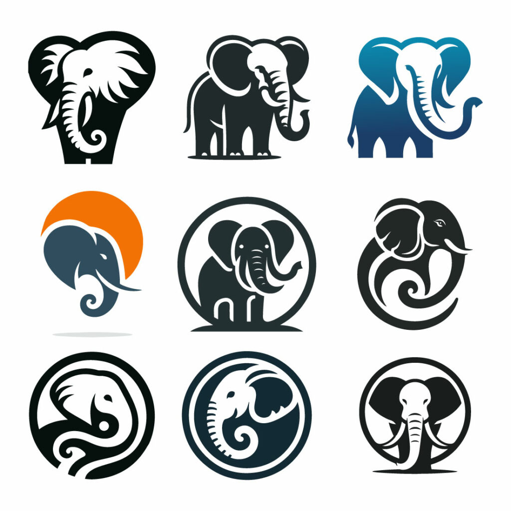 9 Elephant Logos Vector Illustration - MasterBundles