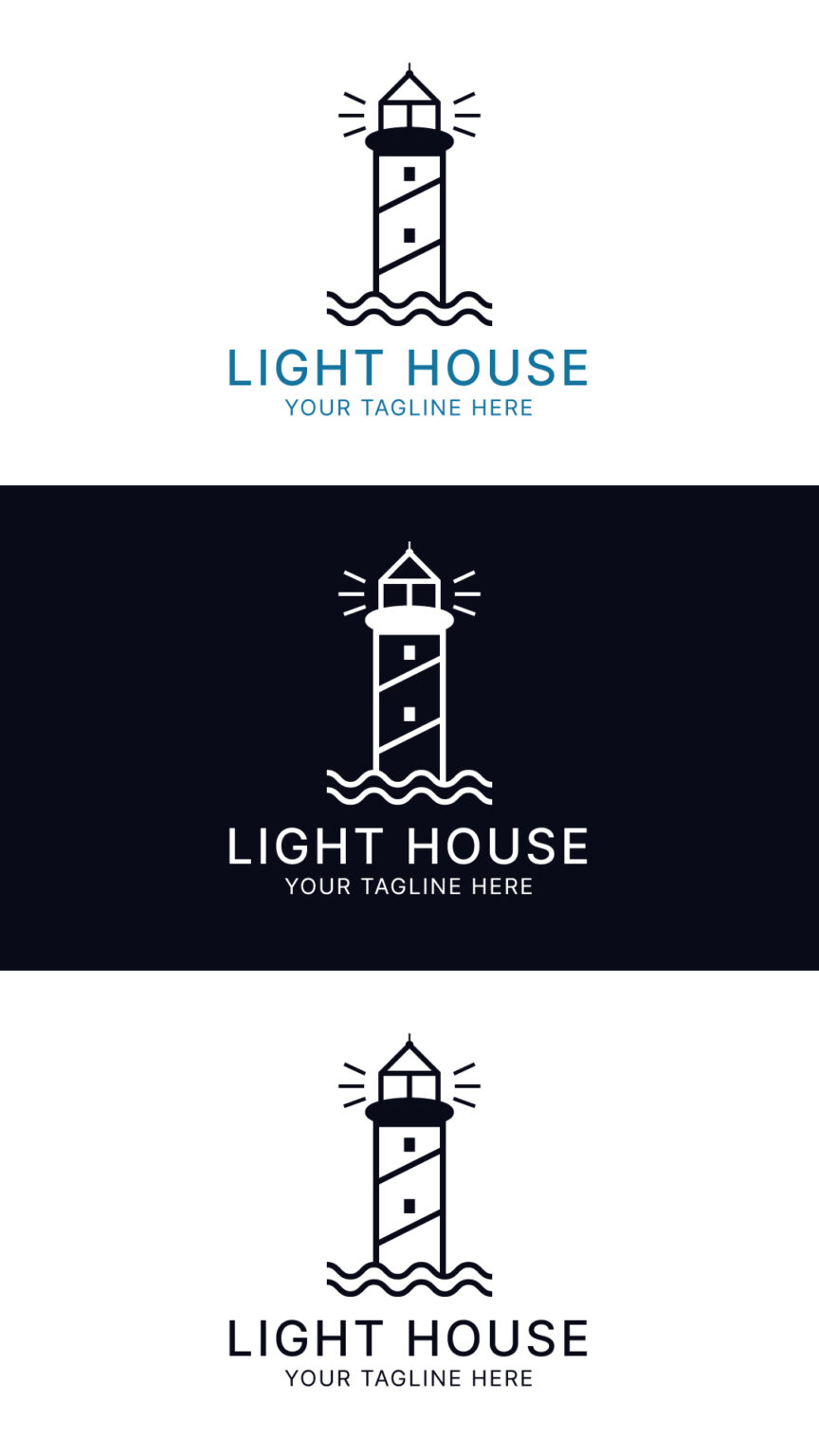 Lighthouse Real State Logo Design for Business Vector - MasterBundles