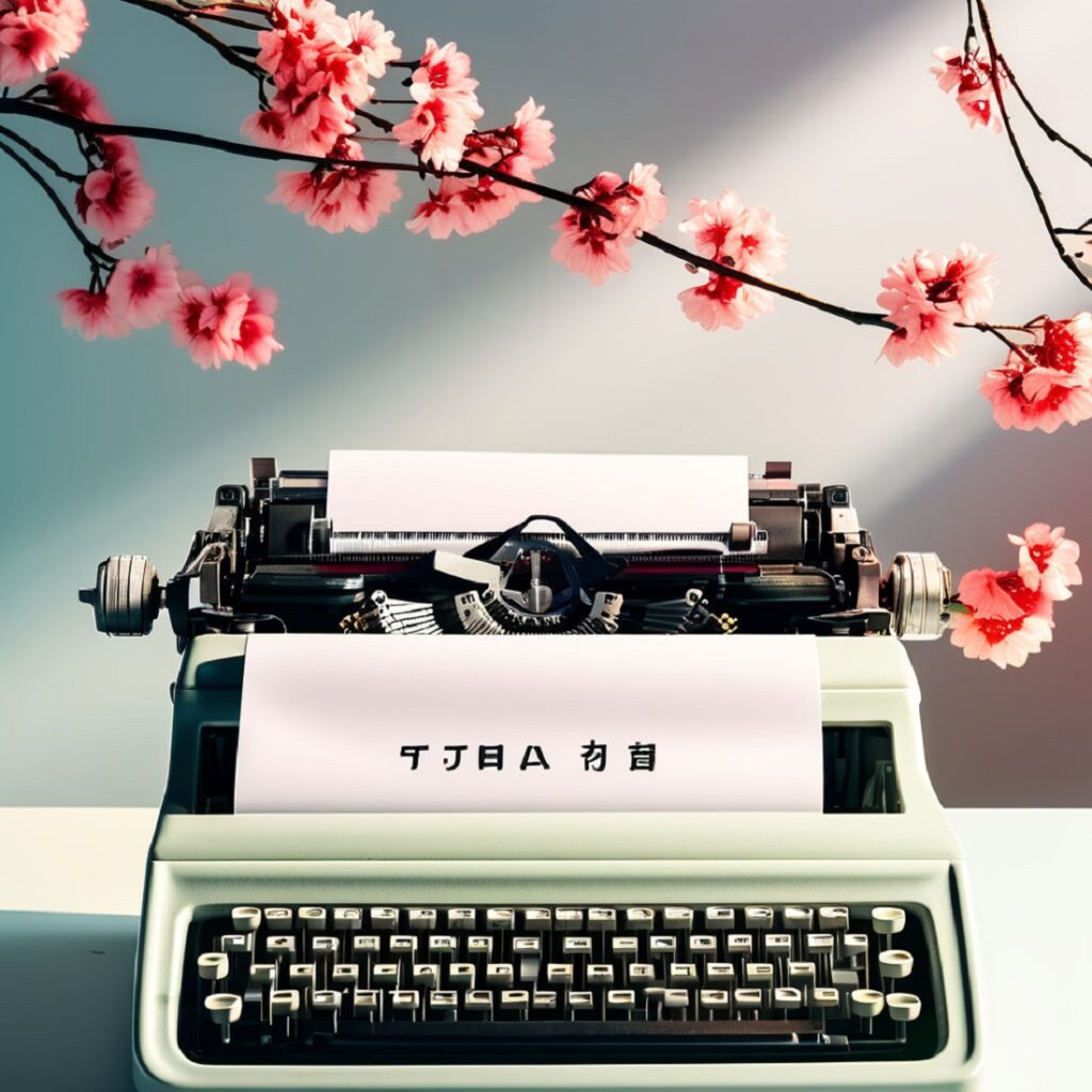 typewriter, different colors and styles, blooming - MasterBundles