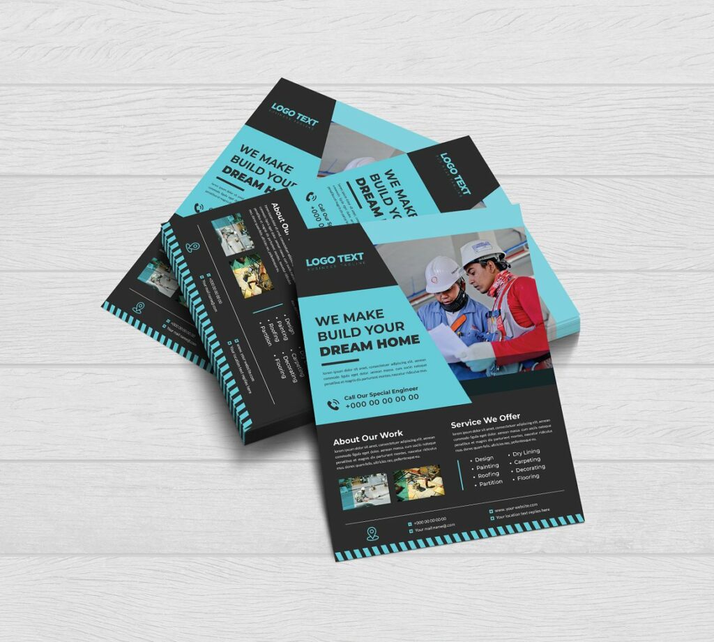 Construction Company Flyer Design - MasterBundles