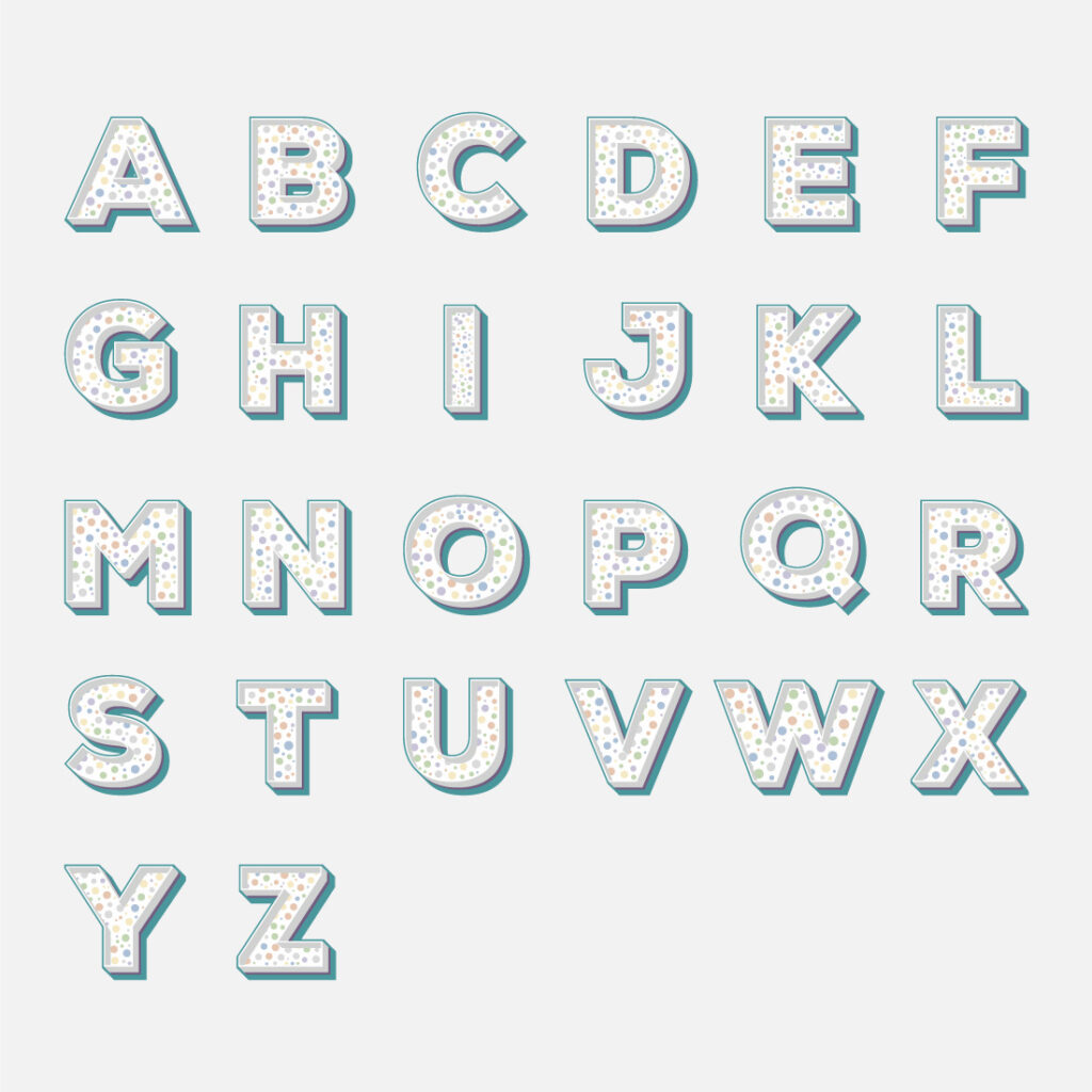 English alphabet A-Z. Retro style bold modern vector alphabet design ...