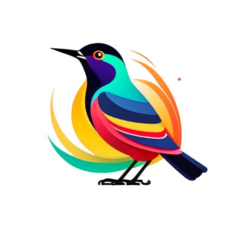 Bird logo design vector illustration . Beautiful multi colored bird ...