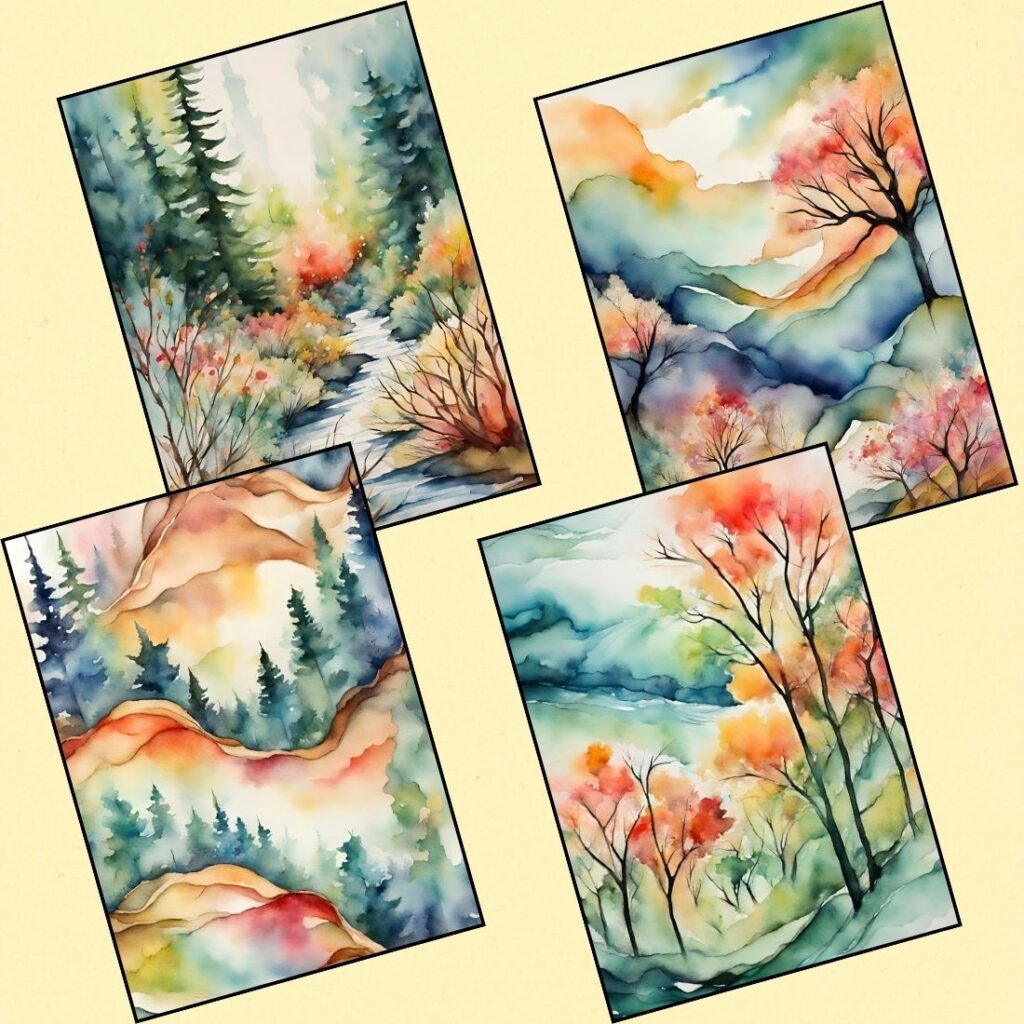 Stunning Nature Scenes Reverse Coloring Pages - MasterBundles