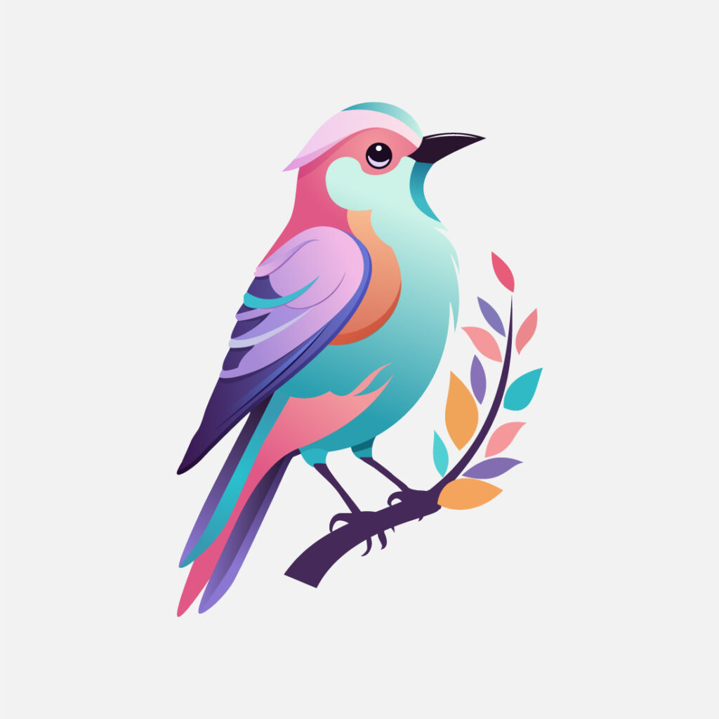 Beautiful multi colored bird. Bird logo design vector illustration ...