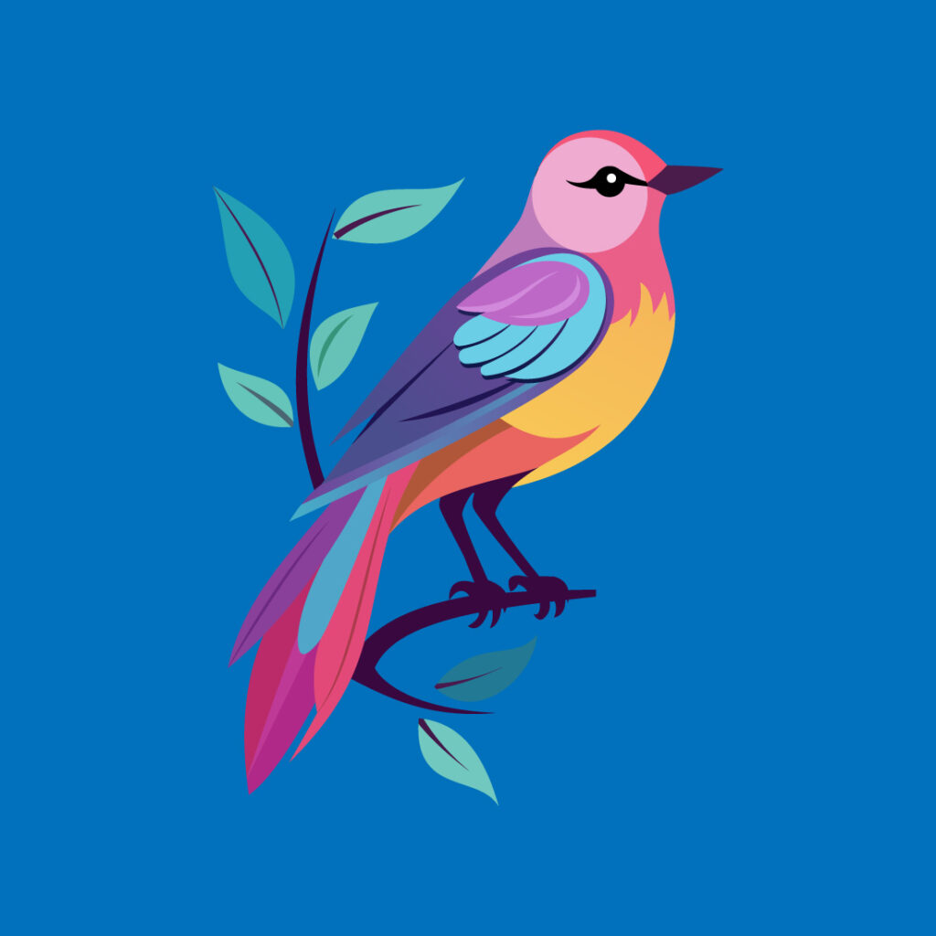 Beautiful multi colored bird. Bird logo design vector illustration ...