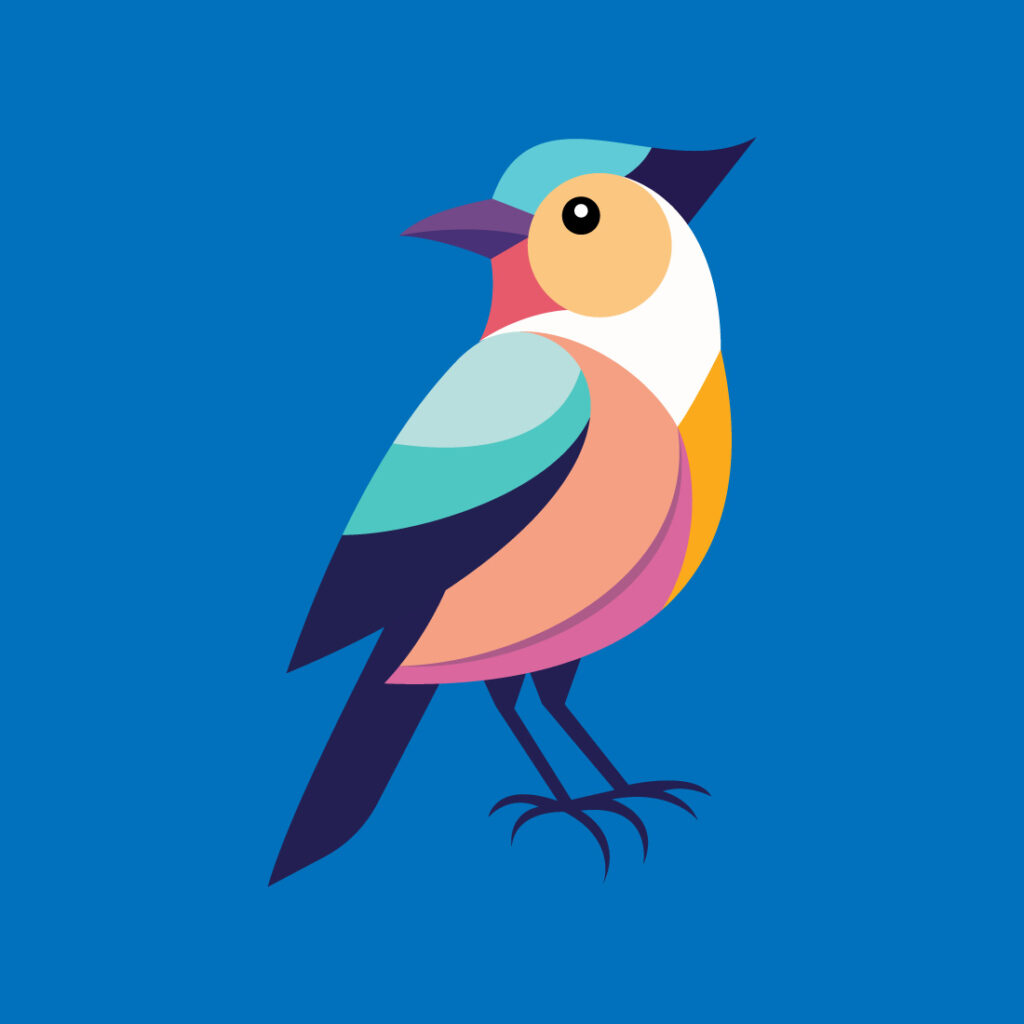 Beautiful multi colored bird. Bird logo design vector illustration ...