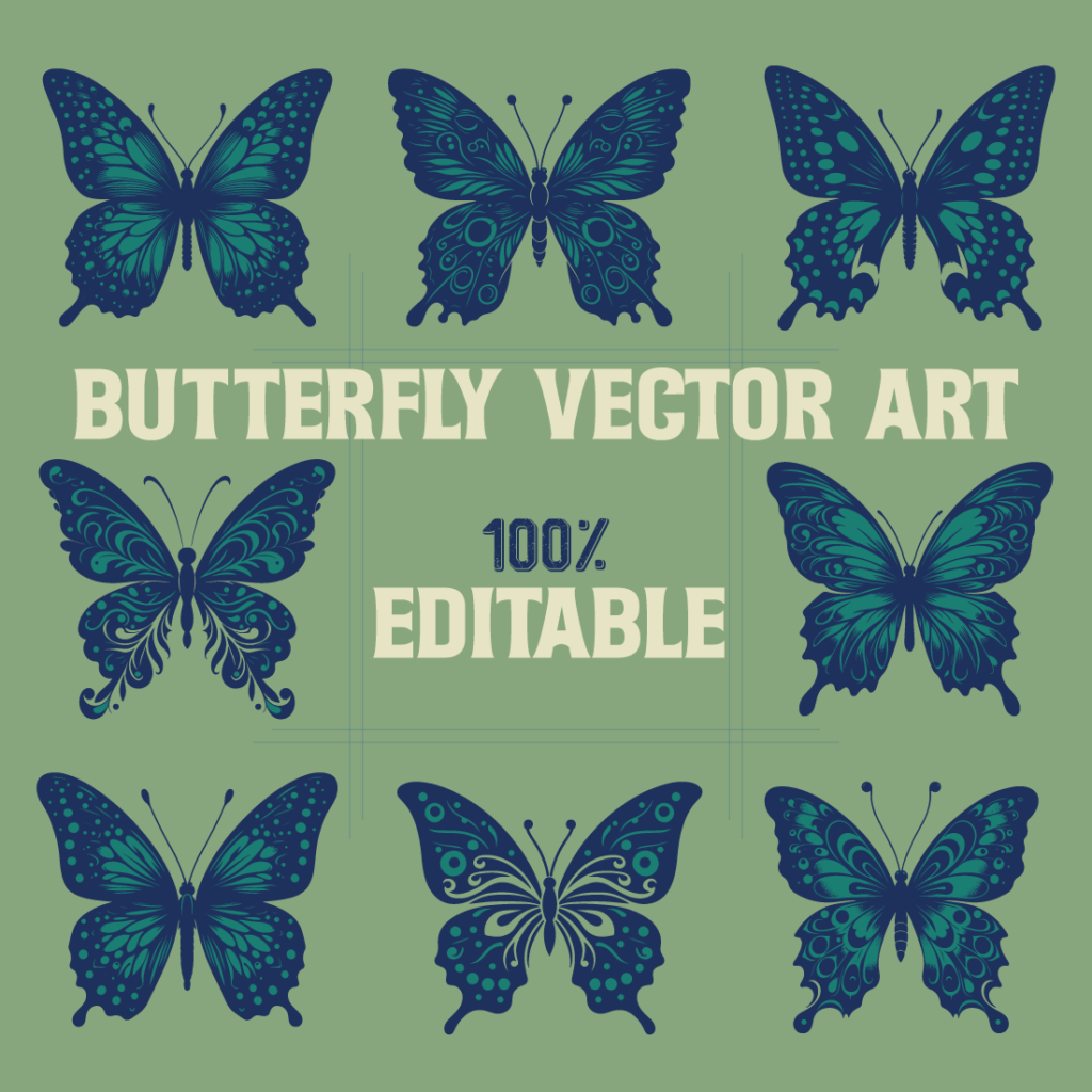 Butterfly floral - MasterBundles