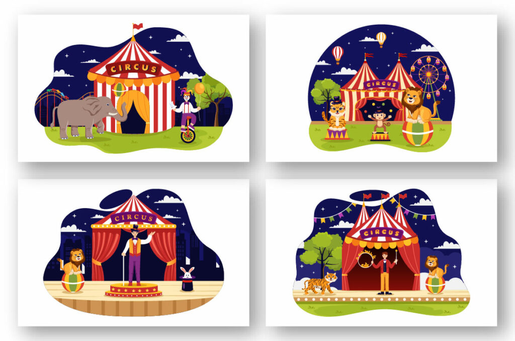 12 Circus Show Illustration - MasterBundles