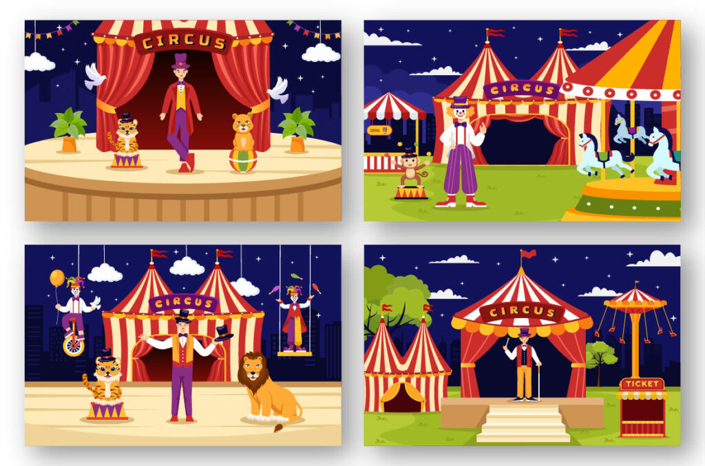 12 Circus Show Illustration - MasterBundles