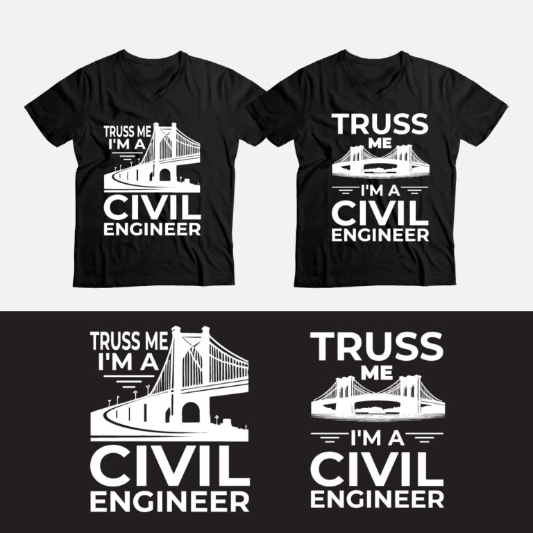 Civil engineer t-shirt template design - MasterBundles