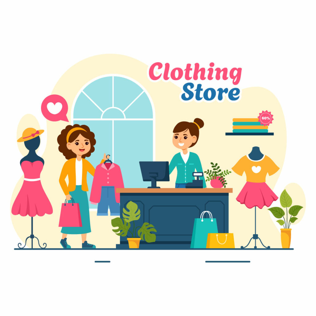 12 Clothing Store Illustration - MasterBundles
