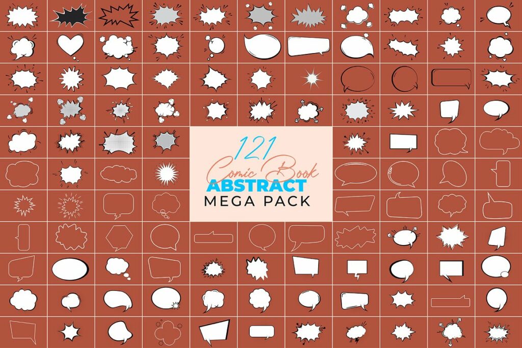 121 Vector Comic Shape Design - MasterBundles