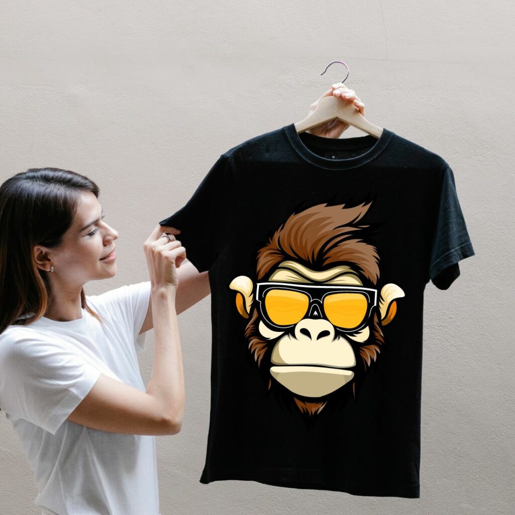 Cute and funny monkey face design - MasterBundles