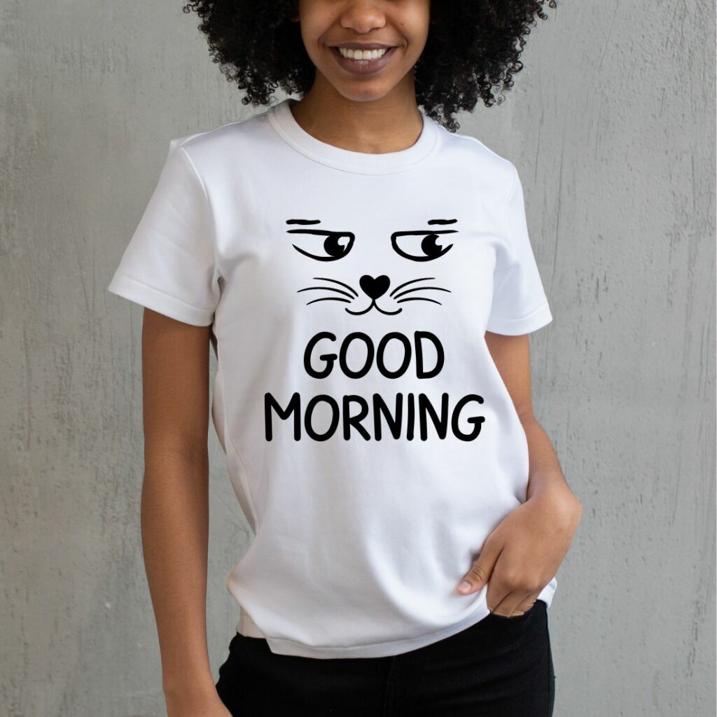 Good morning with cute cat vector - MasterBundles