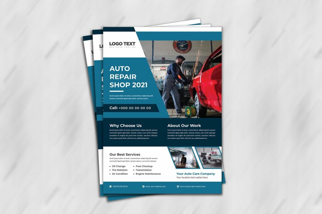 Auto Car Repair Flyer Design - MasterBundles