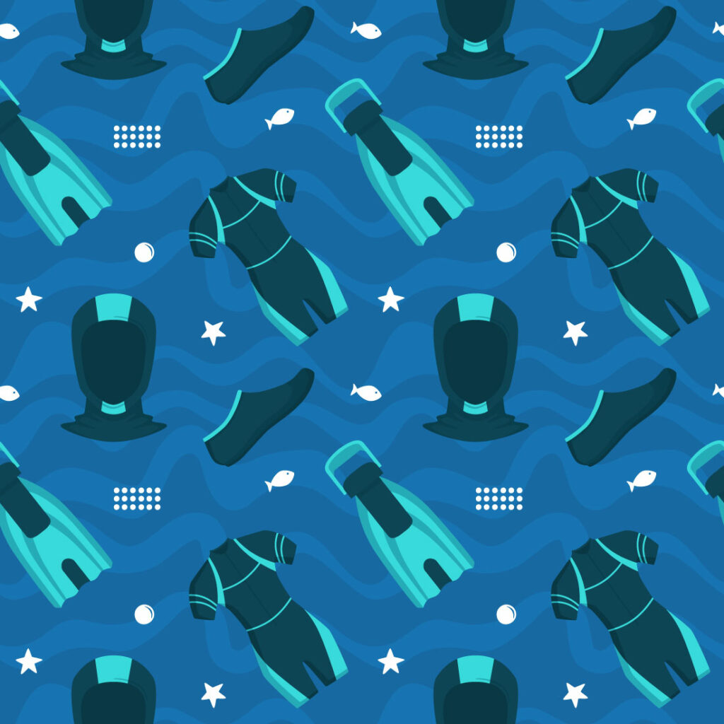 Diving Seamless Pattern - MasterBundles