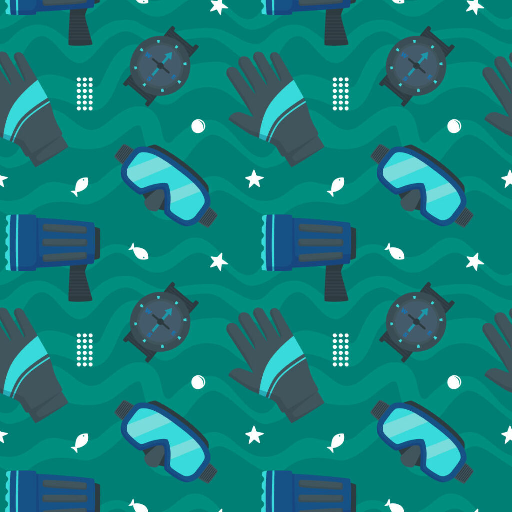 Diving Seamless Pattern - MasterBundles