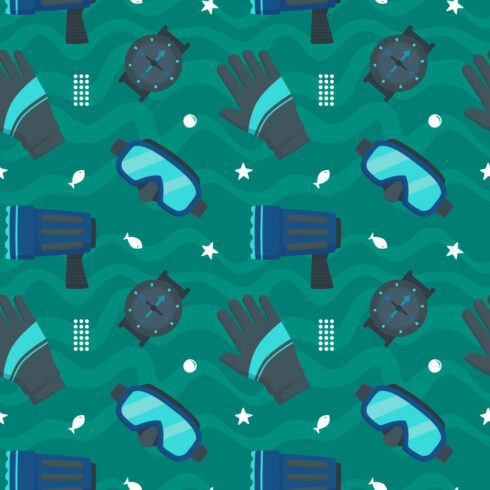 Diving Seamless Pattern - MasterBundles