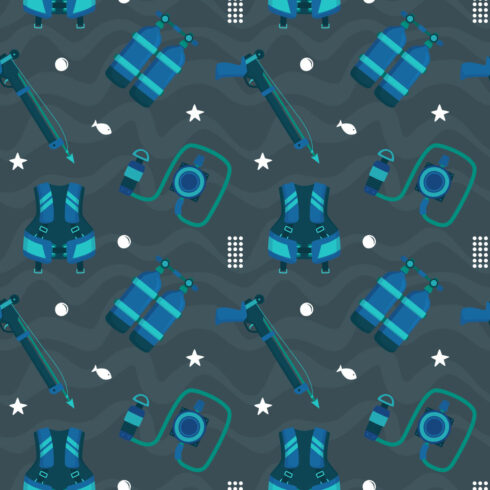Diving Seamless Pattern - MasterBundles