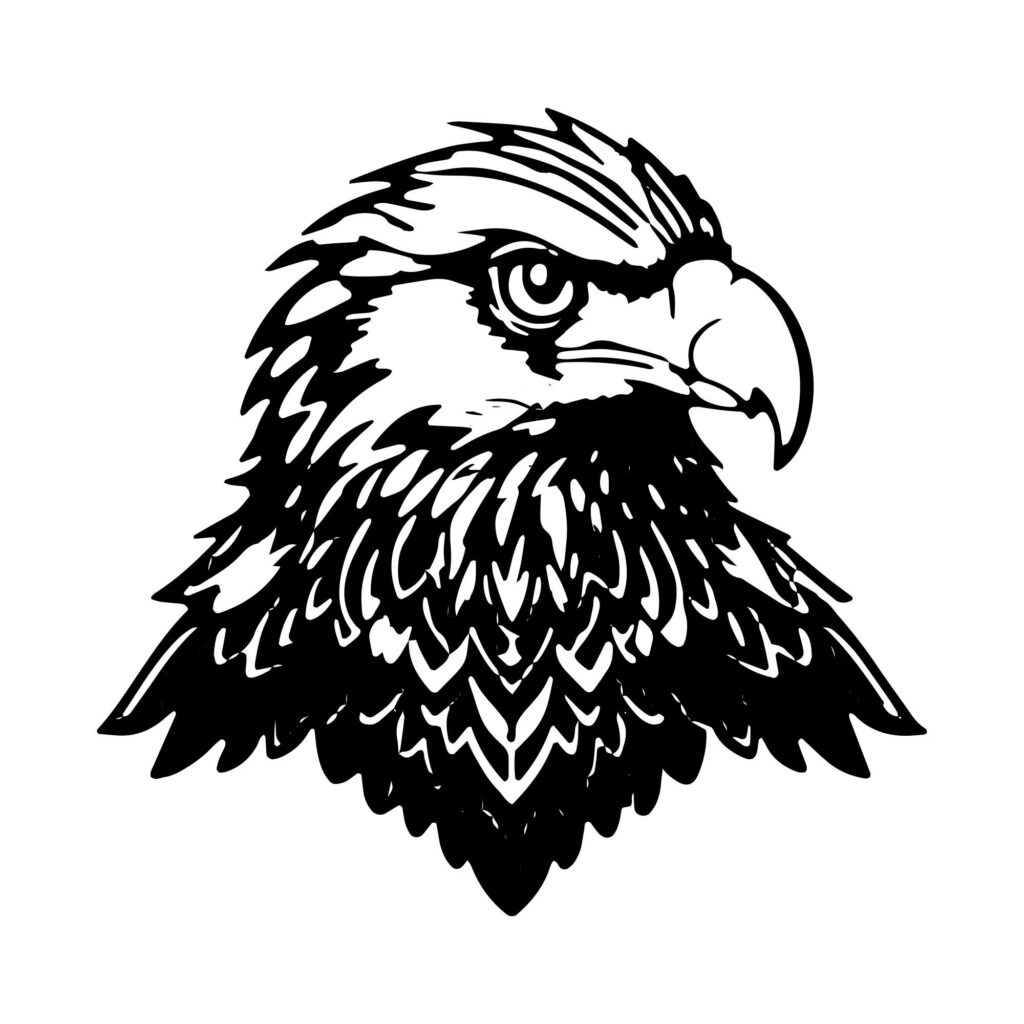 egel line artwork vector . eagle head line drawing - MasterBundles