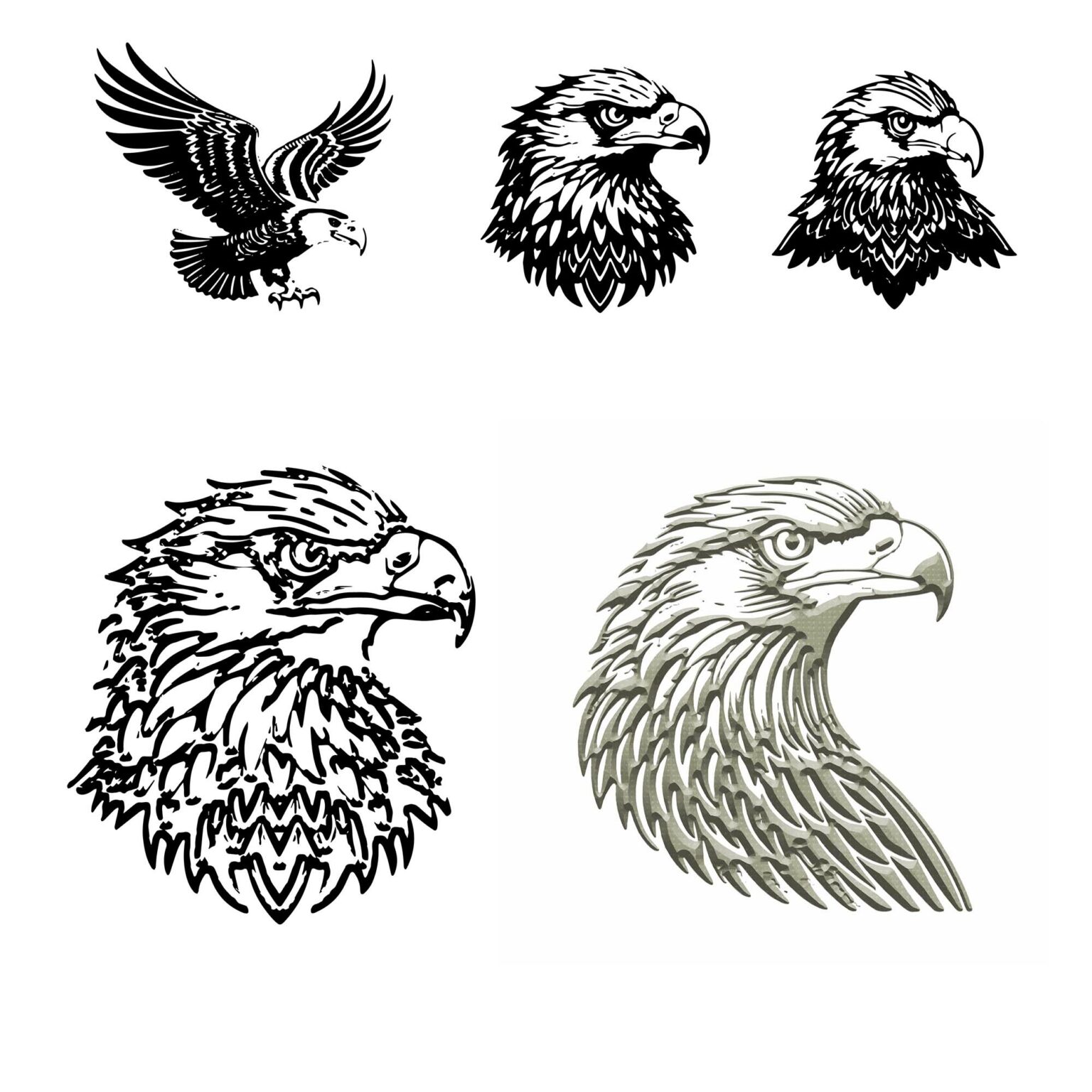 egel line artwork vector . eagle head line drawing - MasterBundles