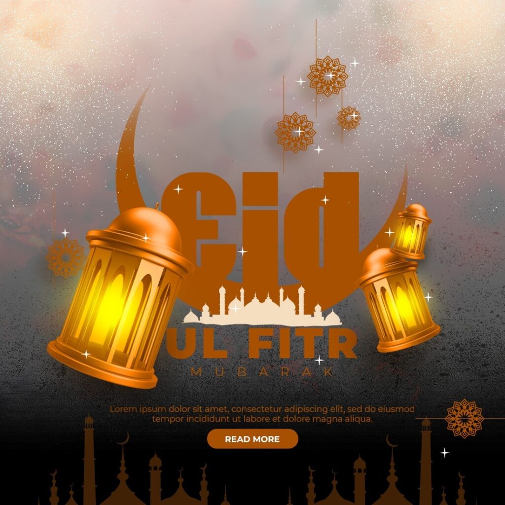Creative Eid Mubarak And Eid-ul-fitr Islamic Festival Social Media ...