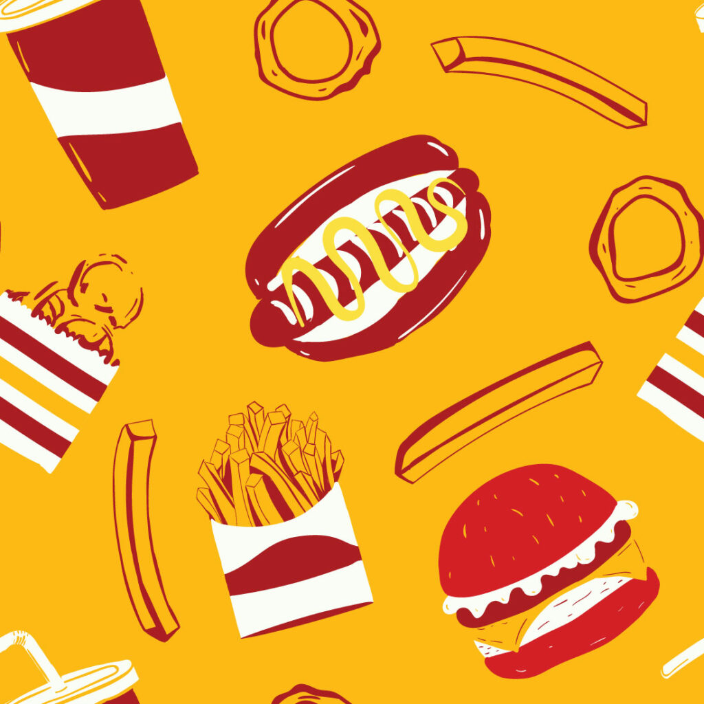 Fast Food Seamless Pattern - MasterBundles
