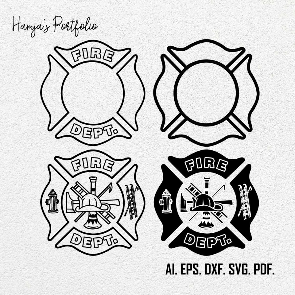 Fire Department Logo svg design, Firefighter Logo svg vector bundle ...