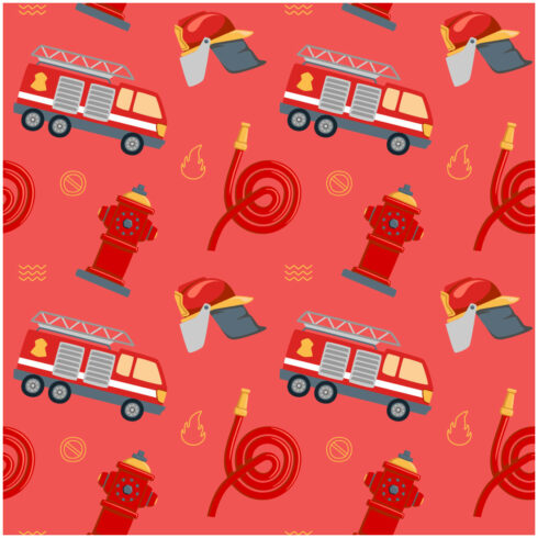 Firefighter Seamless Pattern - MasterBundles