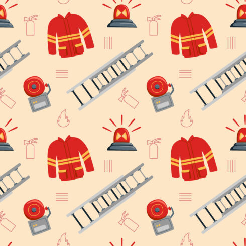 Firefighter Seamless Pattern - MasterBundles