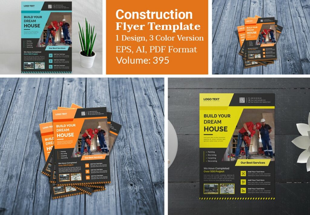 Construction Company Flyer Design - MasterBundles