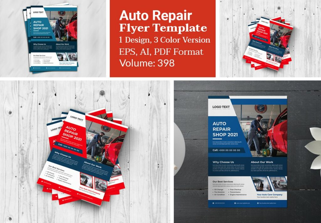 Auto Car Repair Flyer Design - MasterBundles