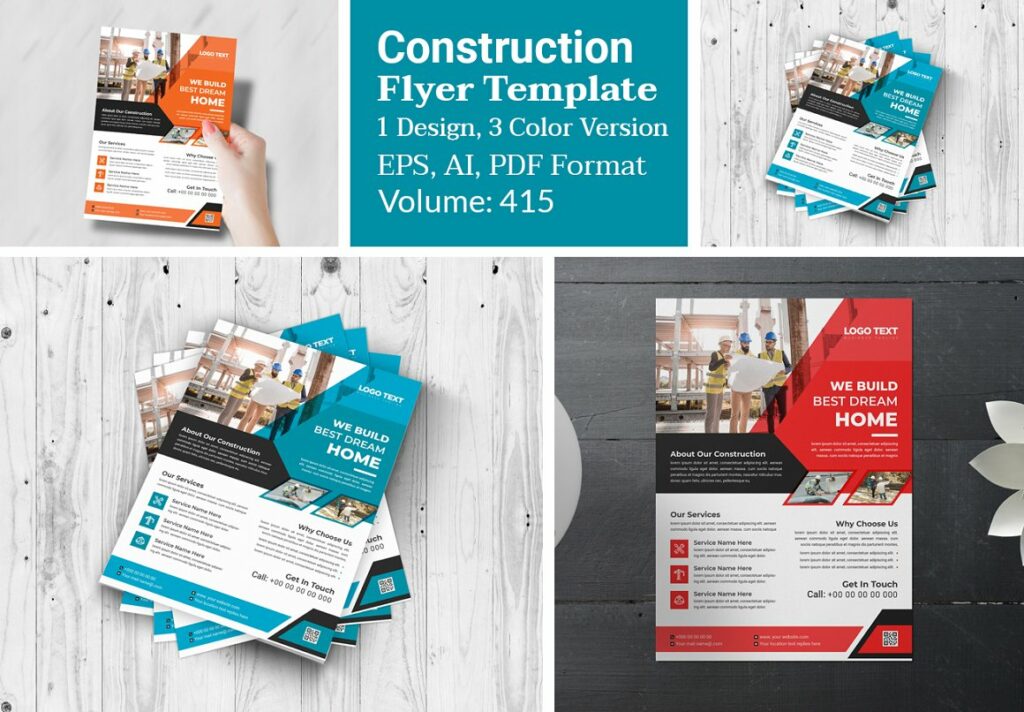 Construction Flyer Design Template - MasterBundles