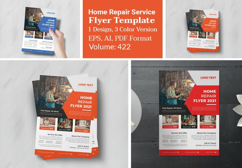 Repair Service Flyer Design - MasterBundles