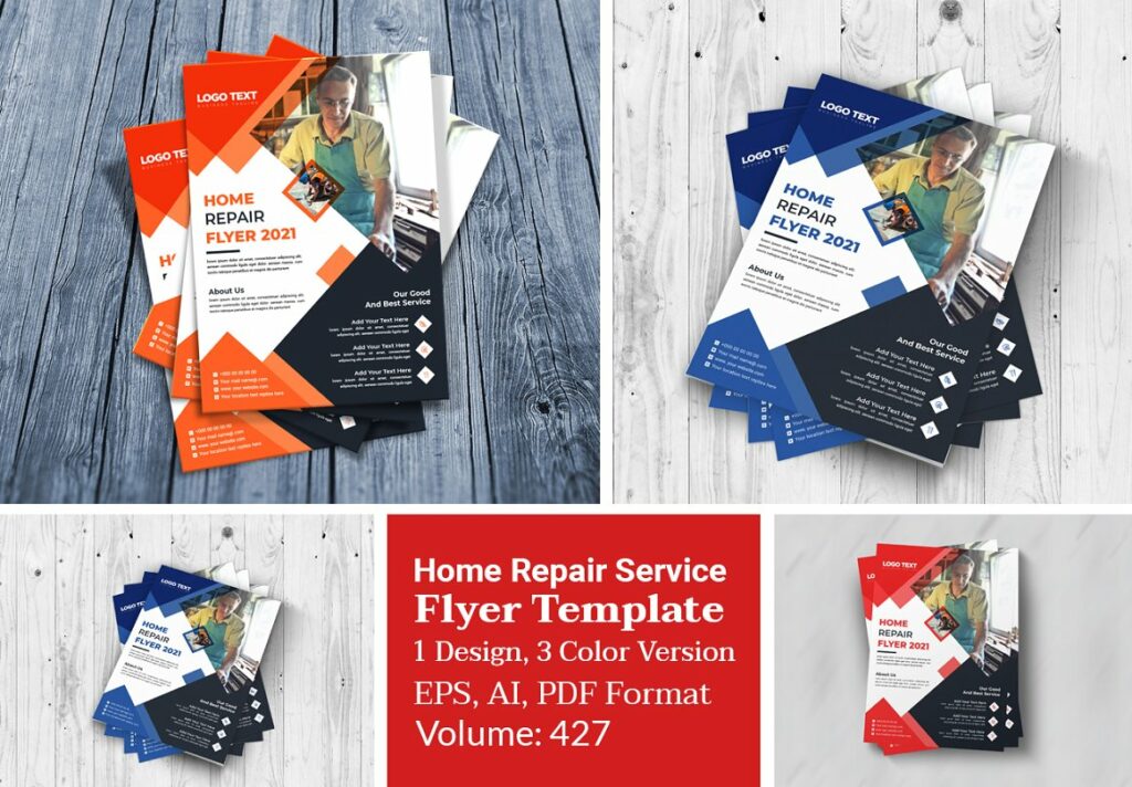 House Repair Flyer Design Template - MasterBundles