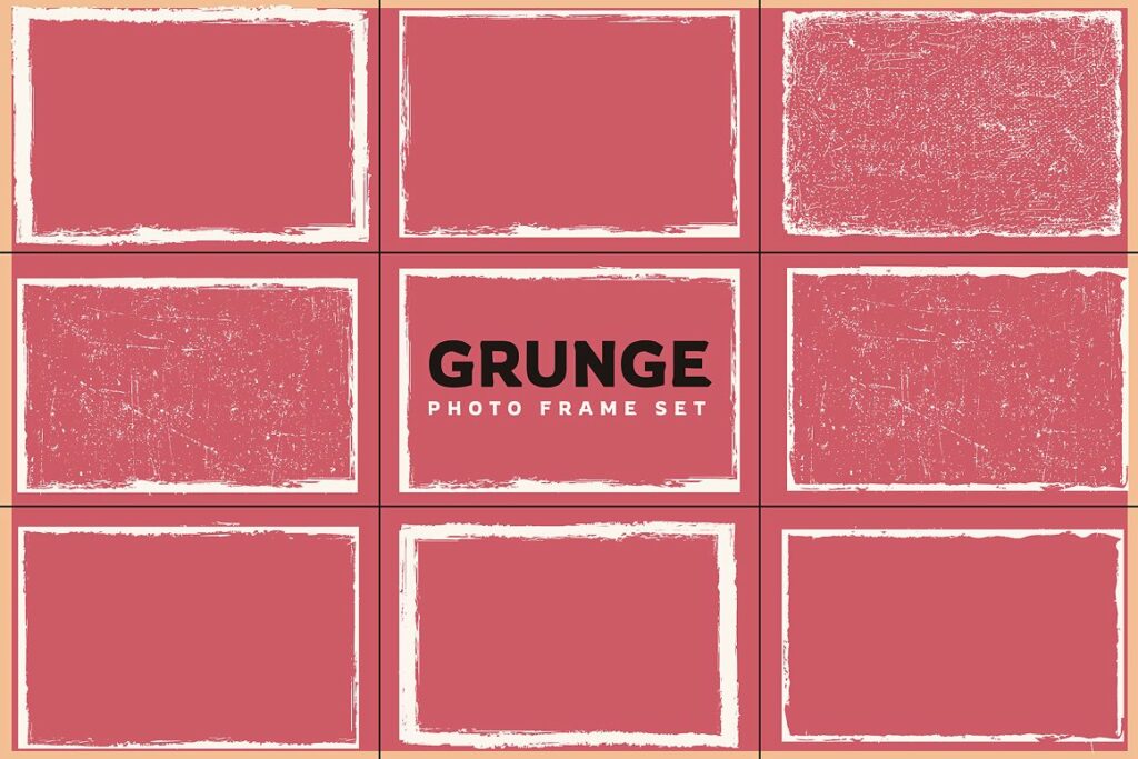 Vector Grunge Photo Frame Design - MasterBundles