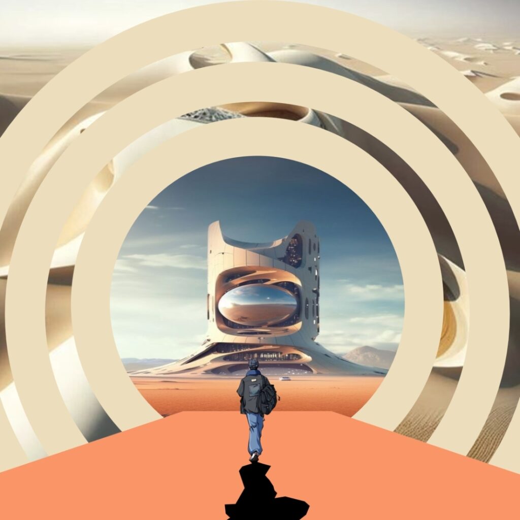 Eyes catching future post design. Future post design. Digital world ...