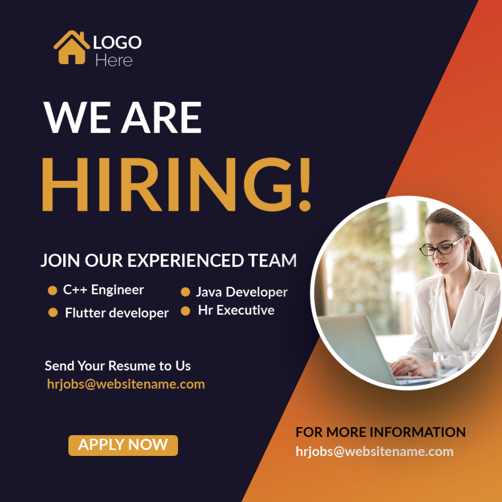 We are hiring employee job social media banner post template
