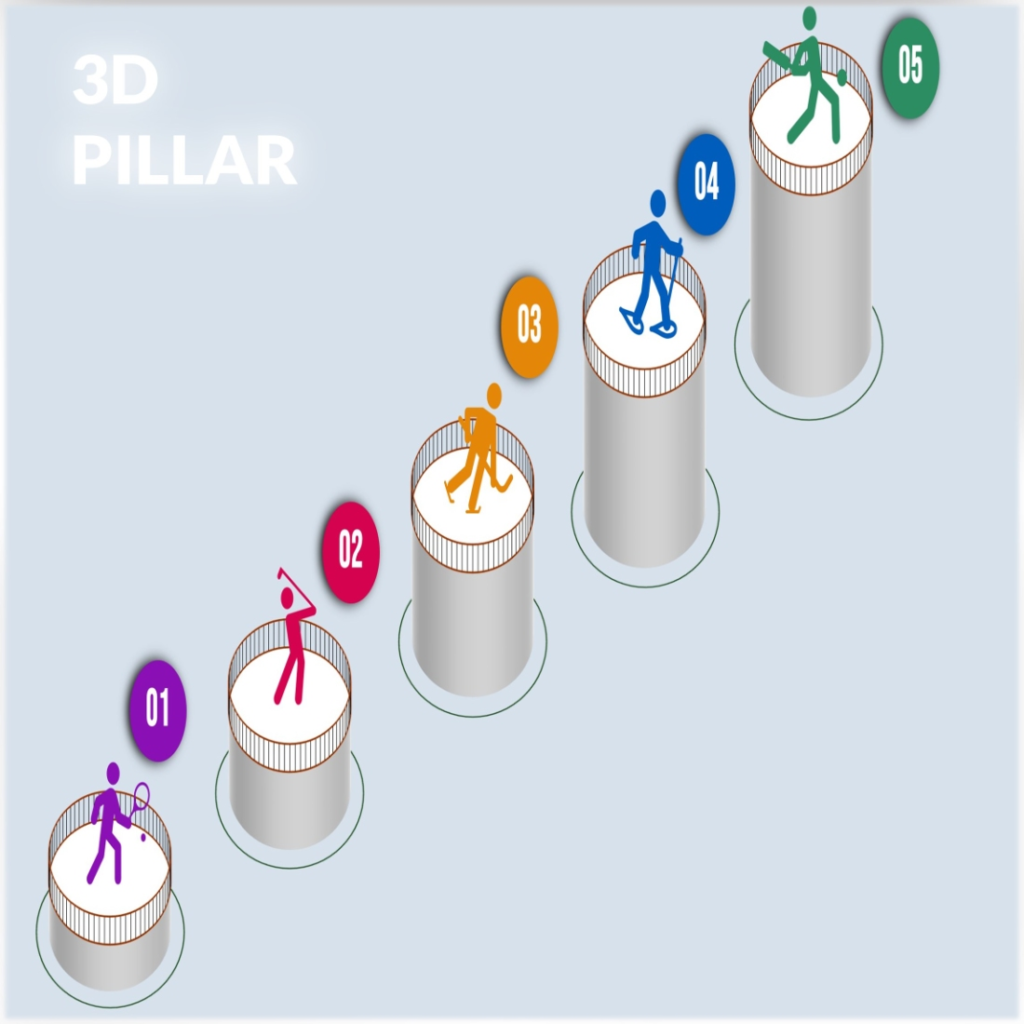 Creative 3d pillar. company illustration. rectangle illustration ...