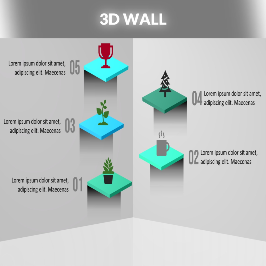Creative 3d wall illustration. company illustration. wall illustration ...