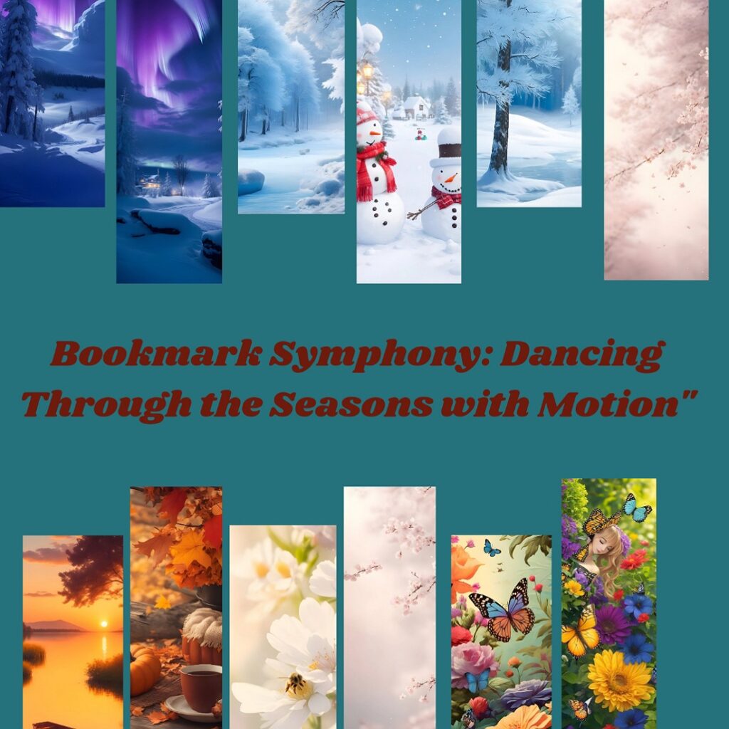 Bookmark Symphony: Dancing Through the Seasons with Motion" - MasterBundles