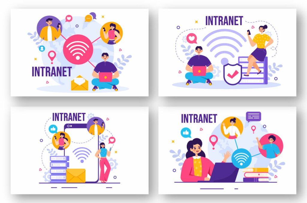 12 Intranet Technology Illustration - MasterBundles