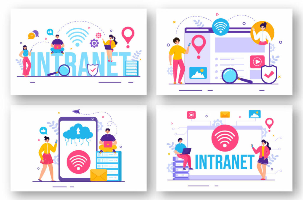 12 Intranet Technology Illustration - MasterBundles